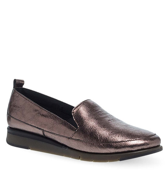 Γυναικεία Δερμάτινα Slip On Παπούτσια Flex & Go 12930016 - ΧΑΛΚΟΣ | Parex