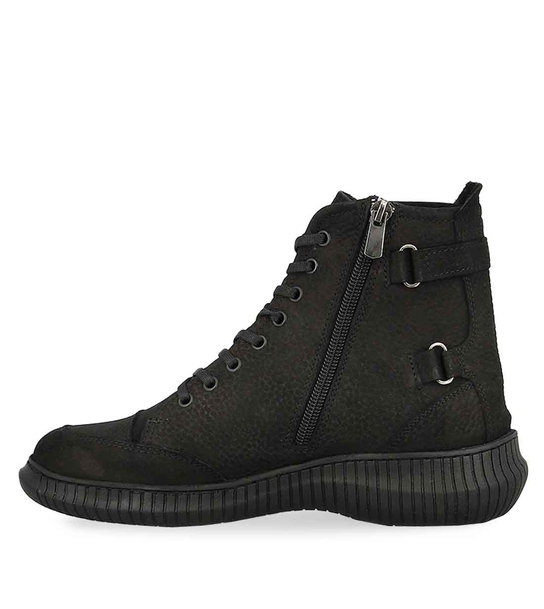 Women's Leather Ankle Boots Diego Carlotti 10326373 - ΜΑΥΡΟ | Parex